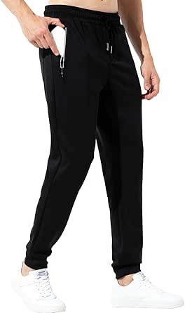 Amazon.com: Casey Kevin Men's Joggers with Zipper Pockets Athletic ...