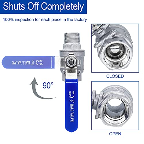 3/4" Ball Valve, 3/4" Male x Female NPT Ball Valve 3/4 Stainless Steel ...