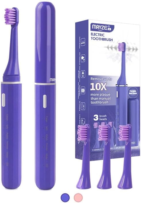 Amazon.com: Purple Electric Toothbrush for Adults/Kids, Stylish Travel ...