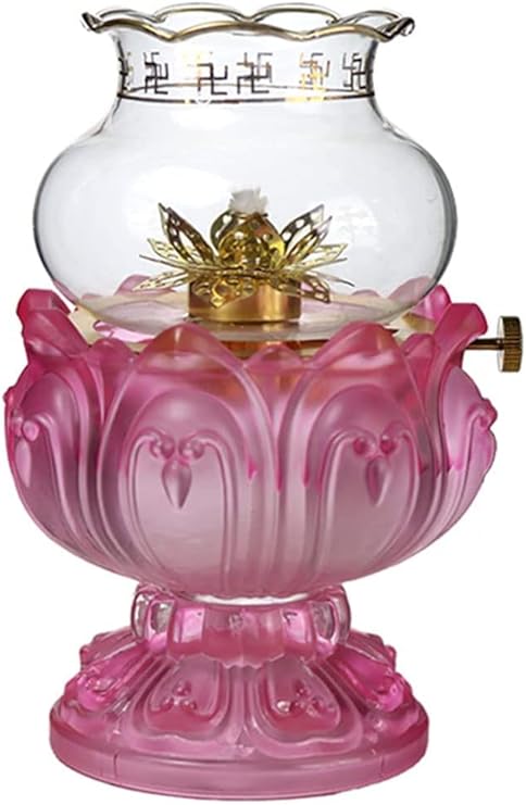 Amazon.com: SYALEO Oil Lamp Lantern Lotus Oil Lamp Butter Buddha Front ...