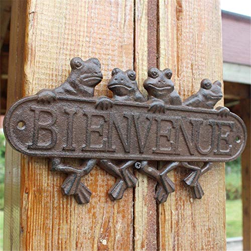 Plaque de bienvenue rustique en fonte - Plaque murale de bienvenue ...