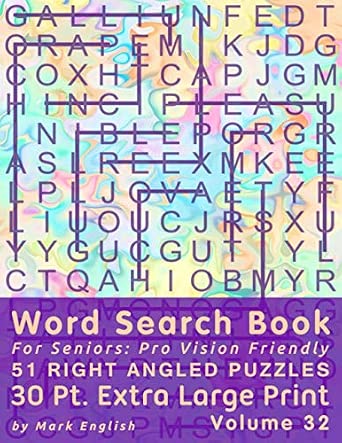 Word Search Book For Seniors: Pro Vision Friendly, 51 Right Angled ...