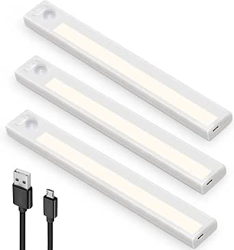LED Lichtleiste mit Akku und Bewegungsmelder, 20LEDs USB Aufladbar ...