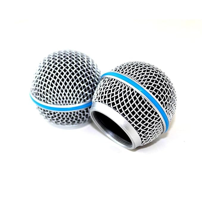 KartsHiTech® Replacement Blue Steel Mesh Microphone Grill Head for Wm ...