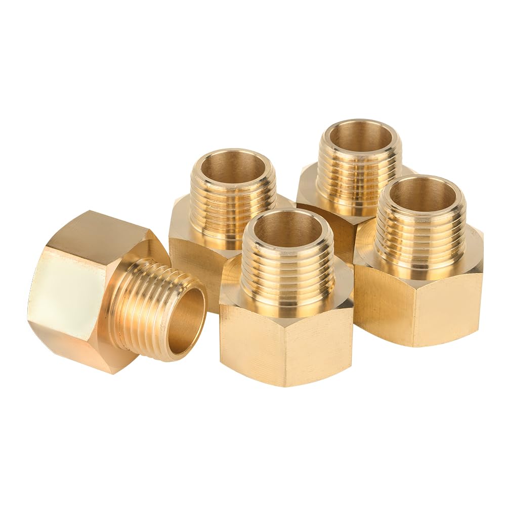 Amazon.com: (Pack of 5) EFIELD Brass Fittings, 3/8" Male Pipe x 1/2 ...