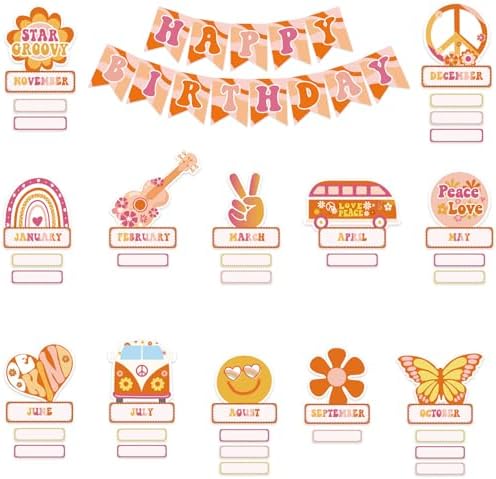 Amazon.com: JarThenaAMCS Groovy Classroom Happy Birthday Bulletin ...