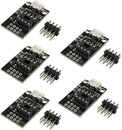 DollaTek 5Pcs Pluggable Development Board for ATtiny13A/ATtiny25/ATtiny45/ATtiny85 Programming ...