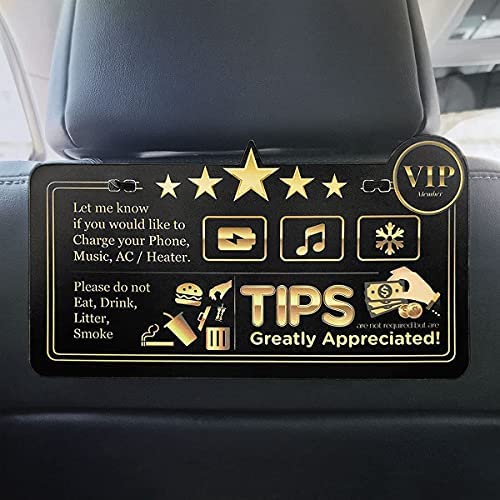 Amazon.com : Rideshare Tips & Five Stars Rating Sign Reminder Luxury ...