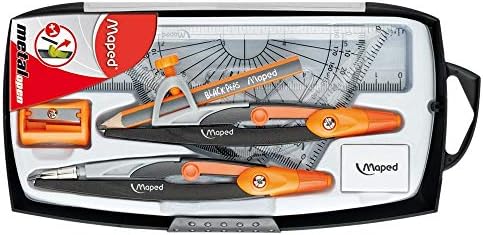 Maped Metal Open Compass - 9 Pcs Set - (Colors May Vary) | Geometry Box ...