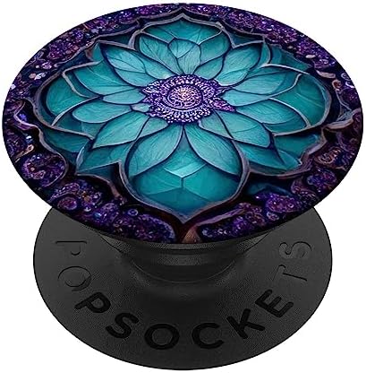 Amazon.com: Teal Purple Mandala Pattern PopSockets Adhesive PopGrip ...