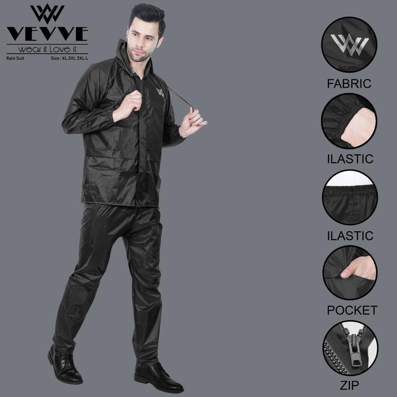 Men's Waterproof Raincoat or Rainsuit Set - Includes Top and Bottom ...