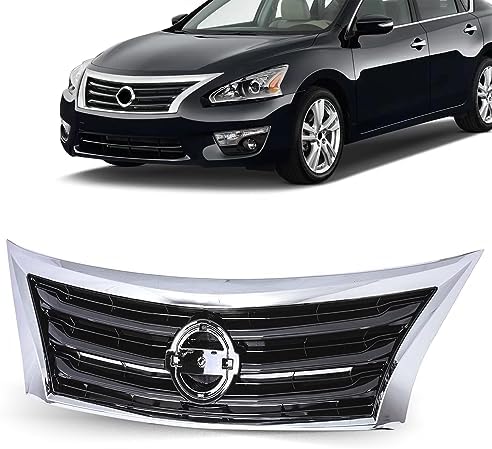 Amazon.com: Tyrigion Front Bumper Grille Upper Grill Black W/Chrome ...