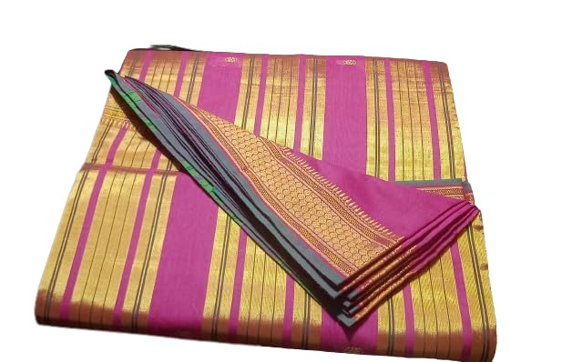 Buy Women's Cottage Women's Paithani Silk Blend Saree Without Blouse ...