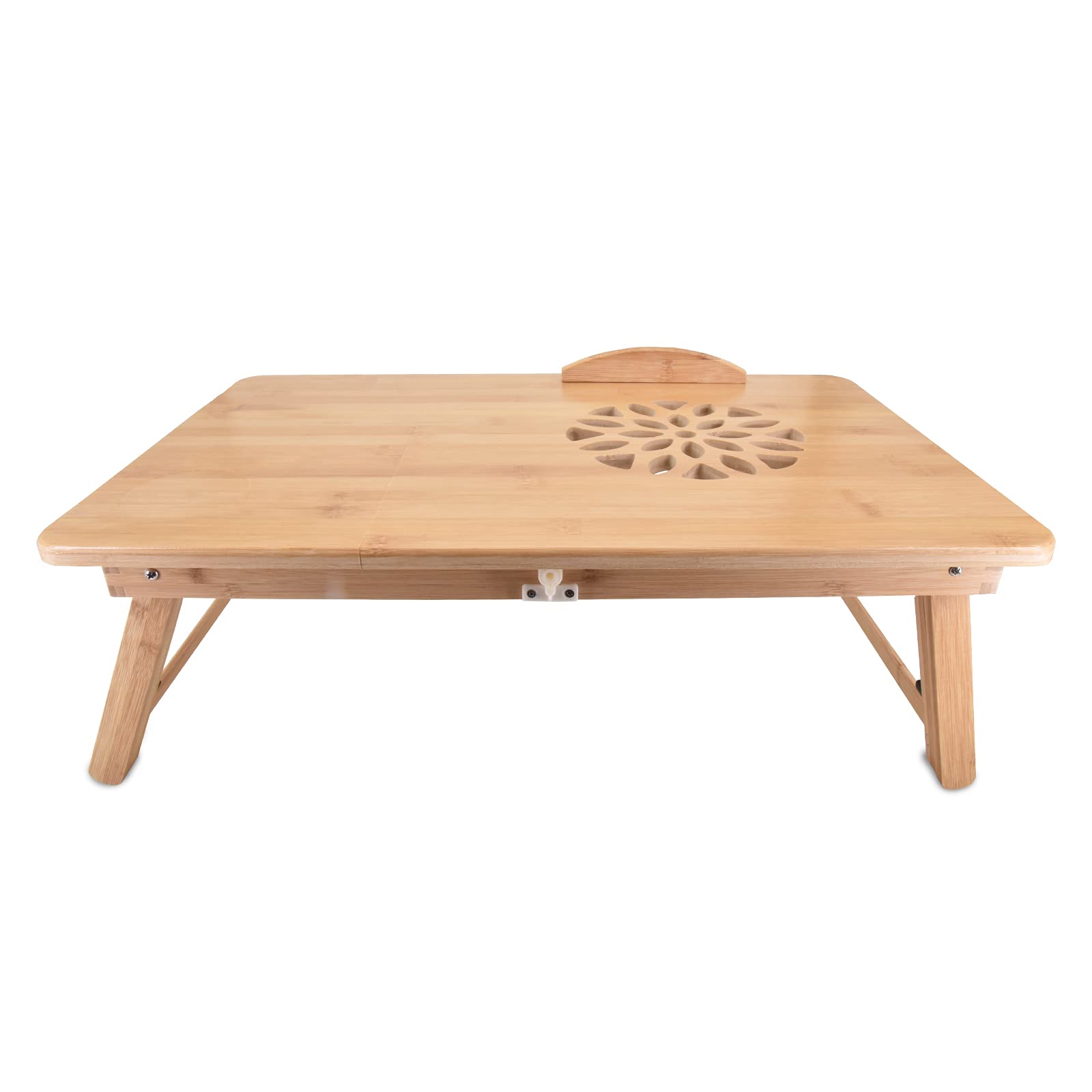 Buy KMOON Bamboo Laptop Table Desk, Adjustable Tilting Computer Stand ...