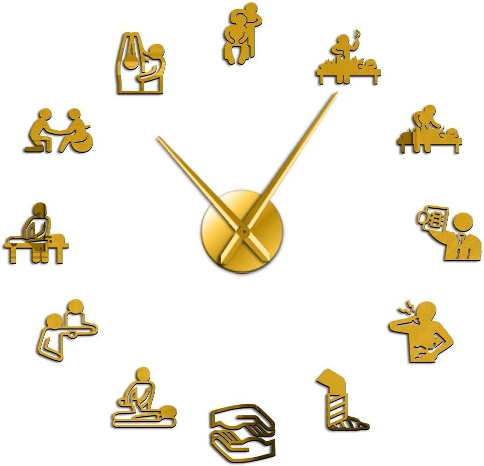 Amazon.com: Physical Therapy Osteopathy Big DIY Wall Clock Chiropractic ...