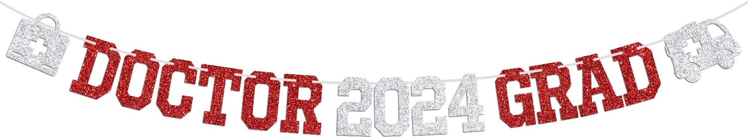 Amazon.com: Glitter Doctor Grad 2024 Banner, Congrats Doctor/Future ...