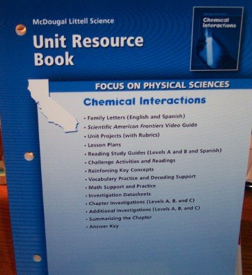 Buy Science California Chemical Interactions Unit Resource Book Grade 8 ...