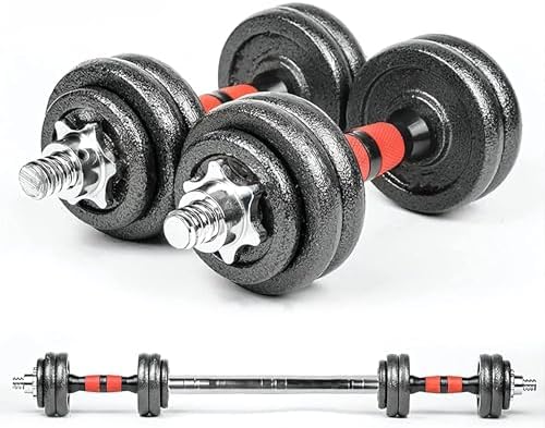 WENBO 15kg Cast Iron Adjustable Dumbbell and Barbell Set with Free ...