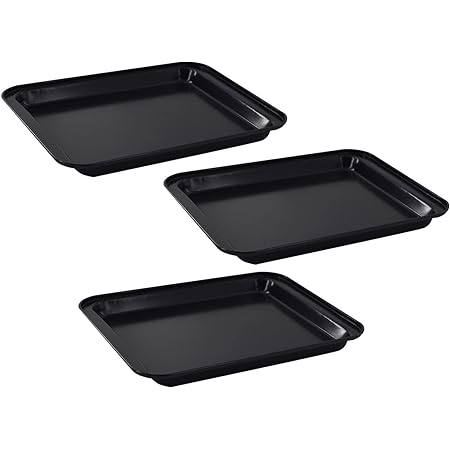 Parthan 3-Pack Oven Trays - 23.8cm Non Stick Carbon Steel Baking Tray ...