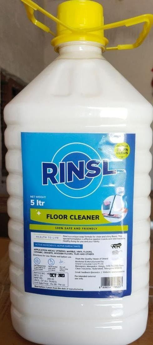 Rinsl White Floor Cleaner - Economy Pack Large- 5 Litres| 5 Litre Floor ...