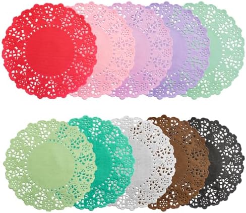 Amazon.com: Rierdge Round Paper Doilies, 120 Pcs 3.5” Colorful ...