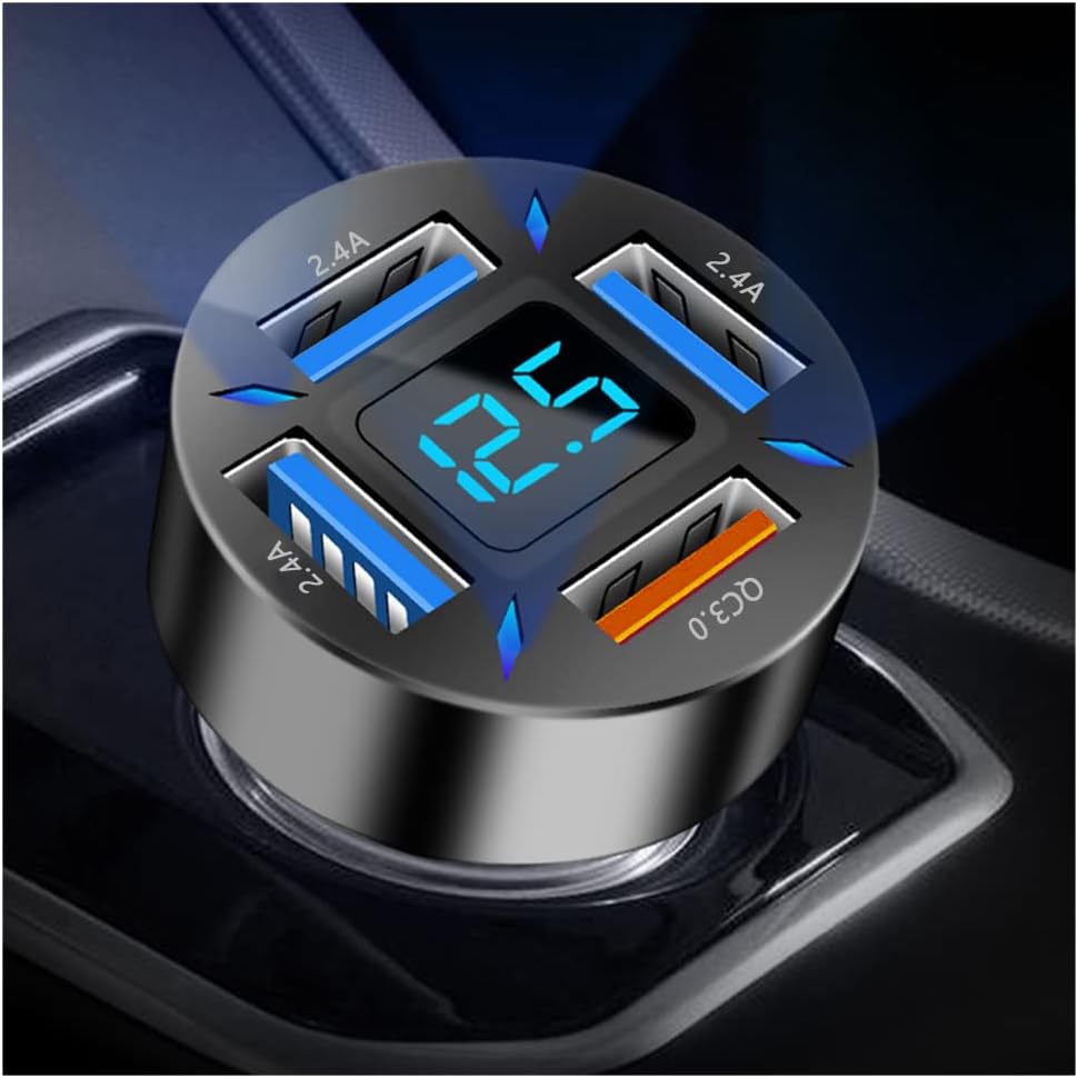Amazon.com: 66W Fast USB Car Charger Fast Charge with Voltmeter LED ...
