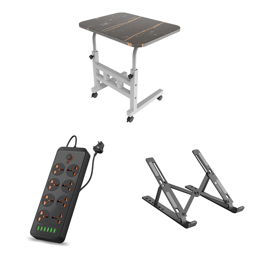 Portronics My Buddy D Wood Multipurpose Movable & Adjustable Table ...