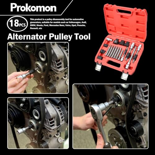 Snapklik.com : 18 Pcs Alternator Pulley Tool Kit, Alternator Pulley ...