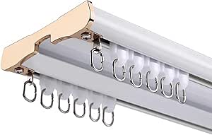 Curtain Track Ceiling Mount Ceiling Track Heavy-Duty Curtains Rails Double Row Rail System Room ...