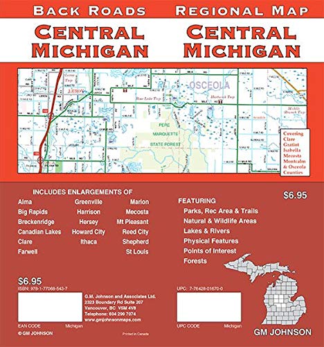 Central Michigan - Michigan Regional Map: GM Johnson: 9781770685437 ...