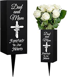 Amazon.com: WEBEEDY Dad and Mom Cemetery Vases Parents Cemetery ...