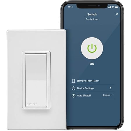 Amazon Basics Single Pole Smart Switch, Neutral Wire Required, 2.4 Ghz ...