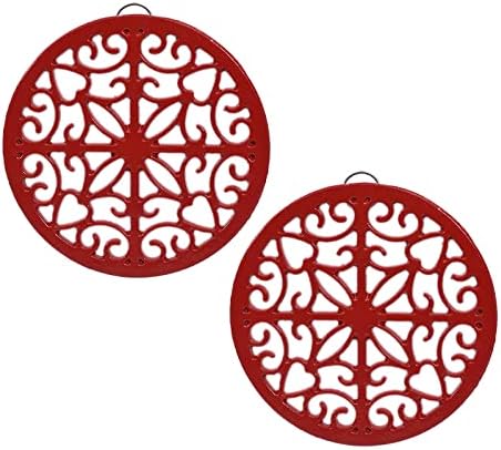 Amazon.com: Trivet 6.7 Inch, Cast Iron Trivet With Rubber Pegs/Feet Non ...