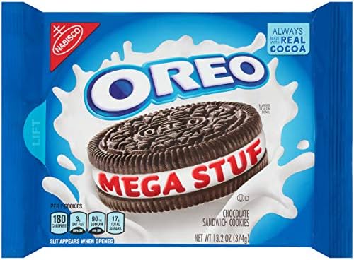 Amazon.com: OREO Mega Stuf Chocolate Sandwich Cookies, Family Size, 17.6 oz