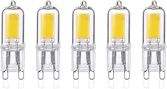 ZFQ 5 Pack G9 2W LED Bulbs, 25W Halogen G9 Light Bulbs Replacement ...