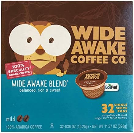 Amazon.com : Wide Awake Coffee, Wide Awake Blend, 32 Pods : Grocery ...