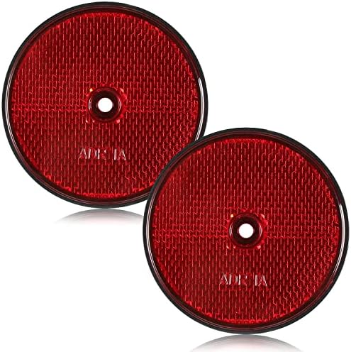 Hawkeye 2pcs Round Red Reflectors,Rear Reflectors for Trailers Vehicles ...