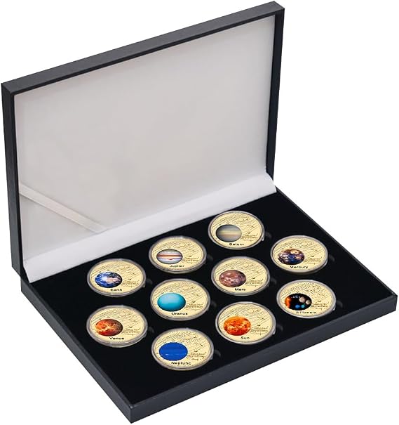 Amazon.com: Solar System Coin Set 10 Coins Featuring Planets & Sun ...