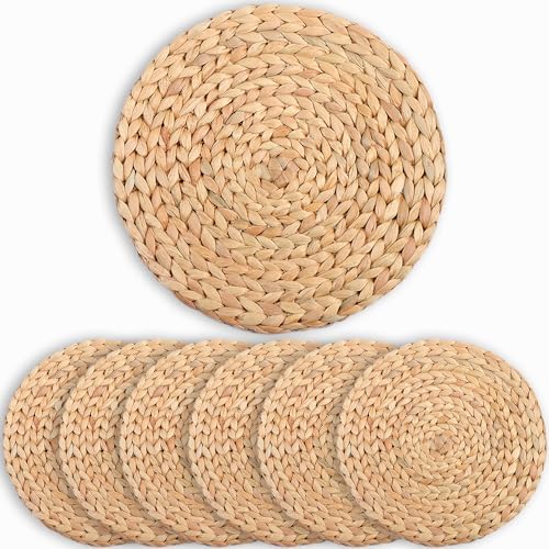 Amazon.com: Table Mats Set of 6, Round Placemats, Farmhouse Placemats ...