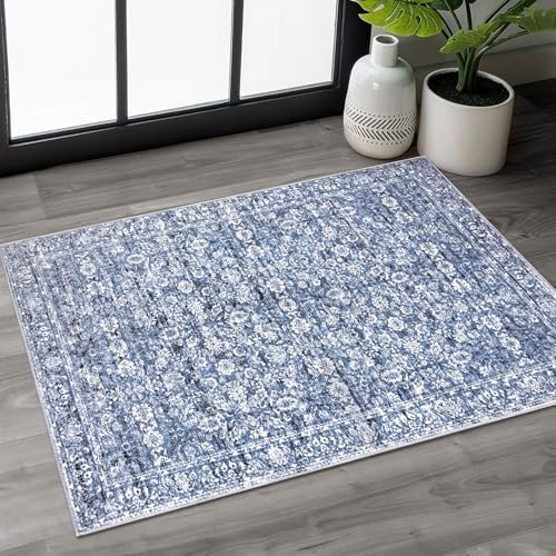 Amazon.com: SILOLOOM Blue Washable Rug Set of 2 – 2x3 and 2x6 Entryway ...