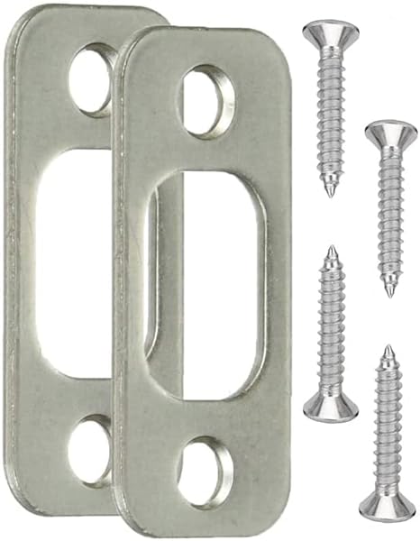 Satin Brushed Nickel Deadbolt Strike Plate Door Backplate 1" x 2 1/4 ...