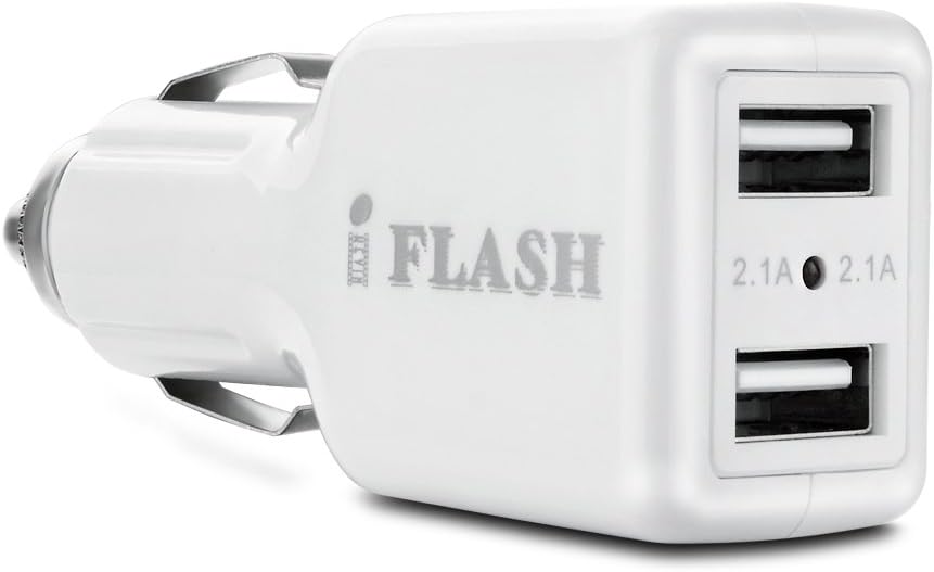 Amazon.com: iFlash Dual USB Car Lighter Charger Adapter w/ 10w (Fast ...