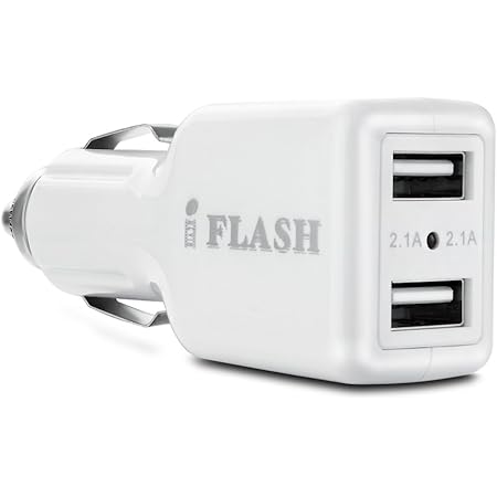 Amazon.com: iFlash Dual USB Car Lighter Charger Adapter w/ 10w (Fast ...