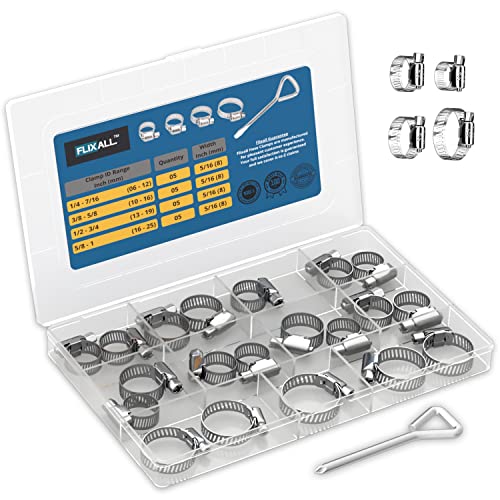 Snapklik.com : Flixall Hose Clamp - Hose Clamps Stainless Steel, 20 Pcs ...