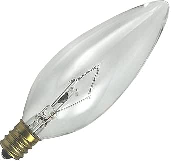Bulbrite 490060 60 Watt 120 Volt B10 Candelabra Base Torpedo Decorative ...
