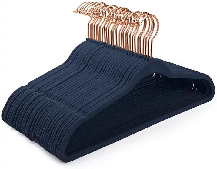 Revwd Velvet Hangers 20 Pack - Non-Slip Clothes Hangers - Blue Hangers ...