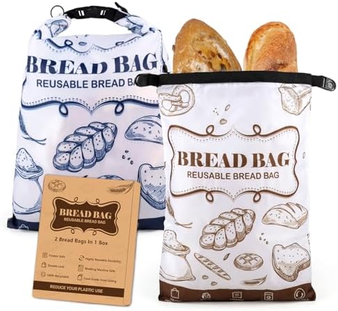 Amazon.com: Reusable Freezer Bread Bags for Homemade Bread- Eco ...