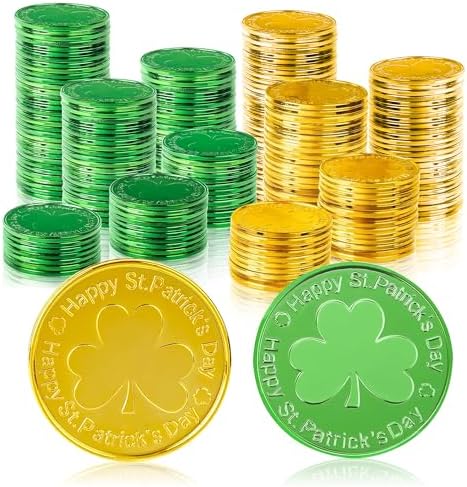 Amazon.com: OHOME Gold Coins St Patricks Day - 120 Pieces Shamrock ...