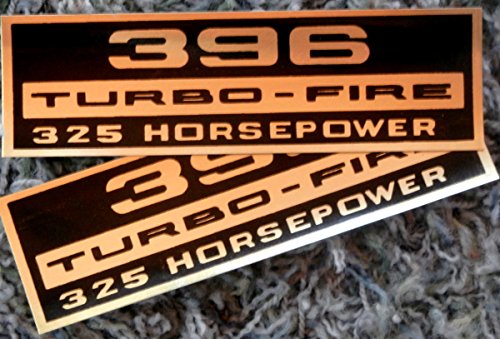2pc SET Of CHEVROLET 396 325 hp Horsepower VALVE COVER DECALS - STICKER ...