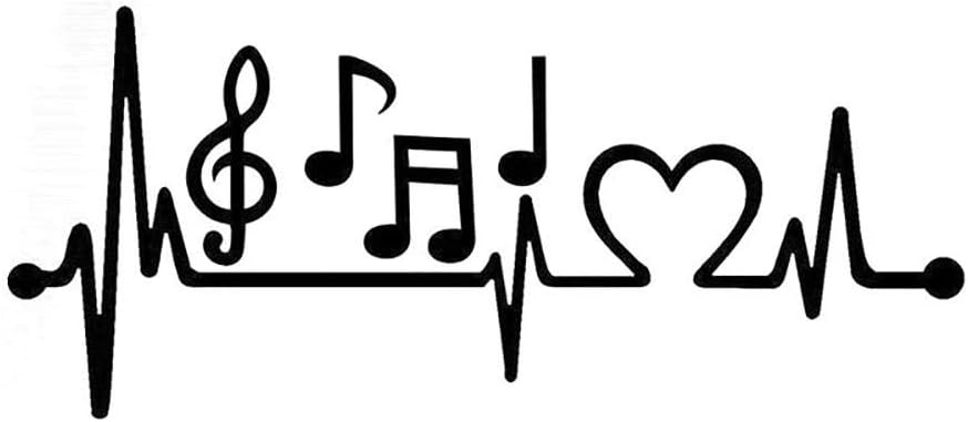 Amazon.com: Music Notes Heartbeat Lifeline - Vinyl - 6 Inches (Color ...